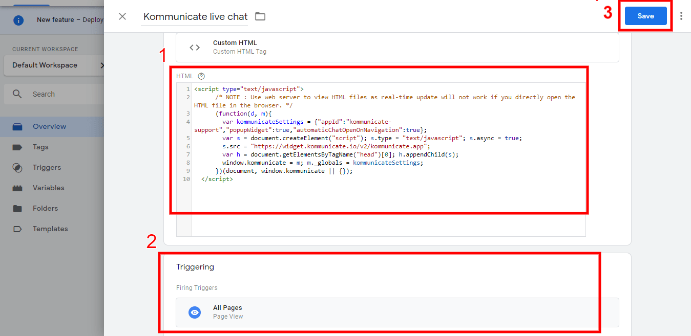 How to Install Live Chat Using a Google Tag Manager - Kommunicate Blog
