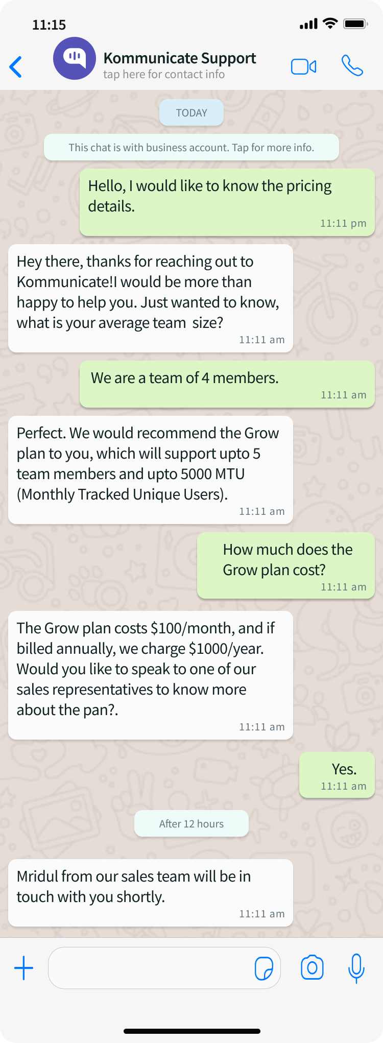 WhatsApp Session Message vs Template Message