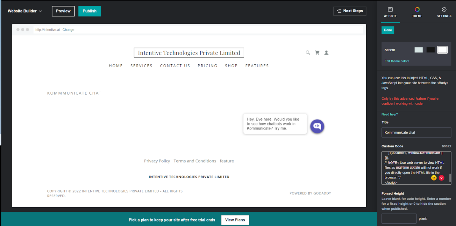 How to Add a Chatbot To Your GoDaddy Website