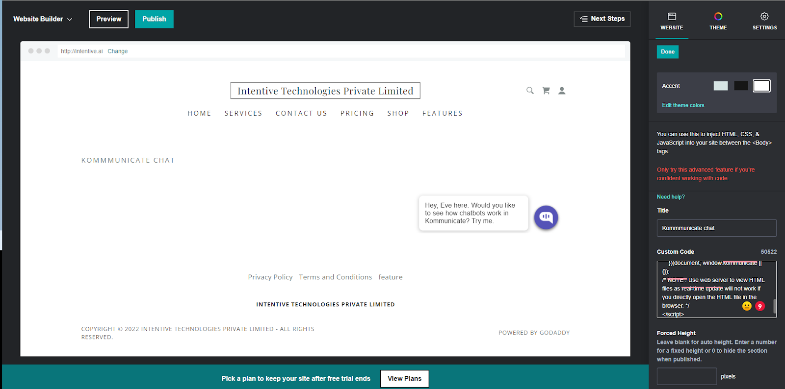 How to Add a Chatbot To Your GoDaddy Website